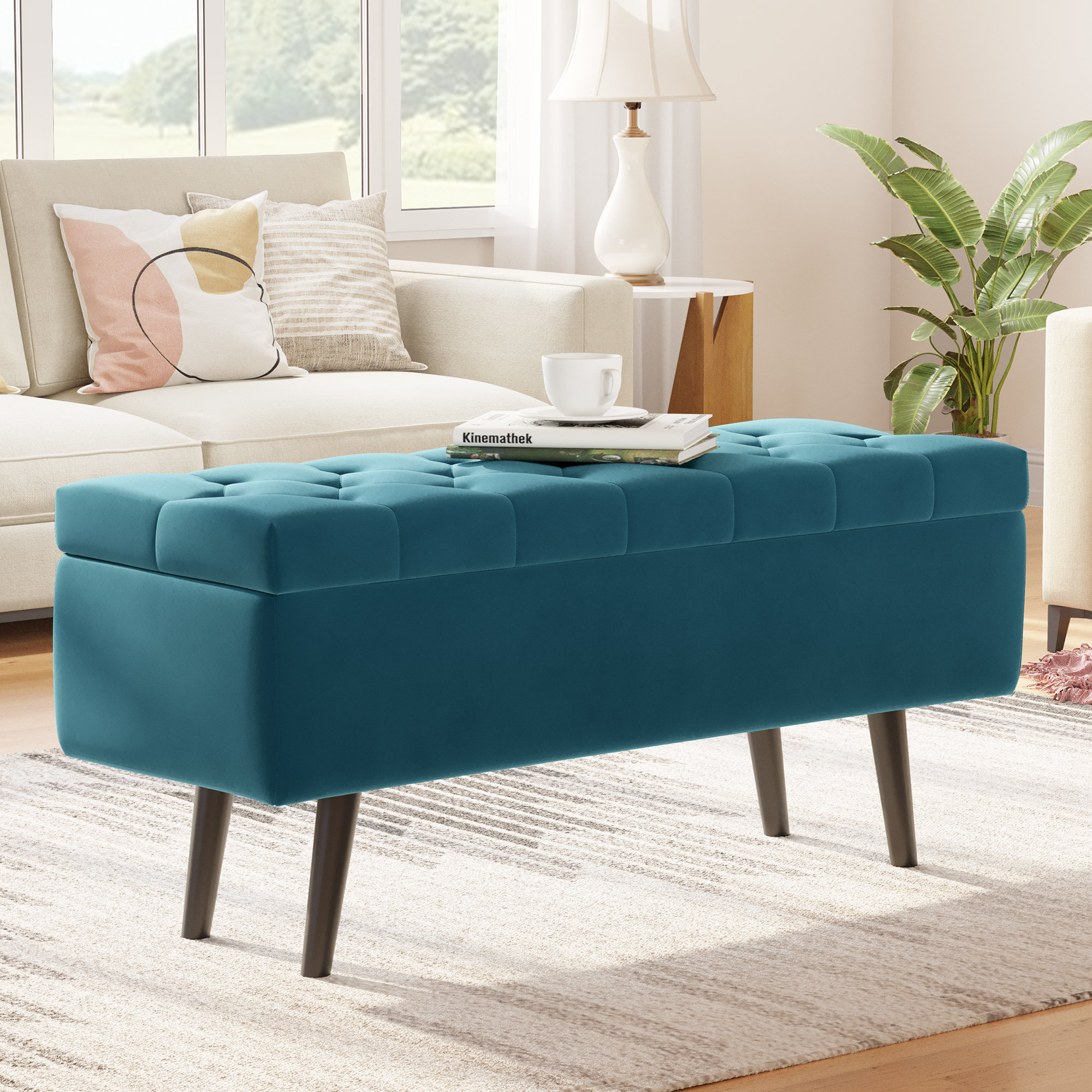 Willa Arlo™ Interiors Elswick 43.7" Wide Tufted Rectangle Storage ...