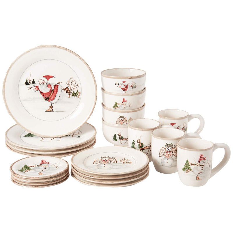 The Holiday Aisle® Holiday Dinnerware Set – 20-Piece Christmas-Themed ...
