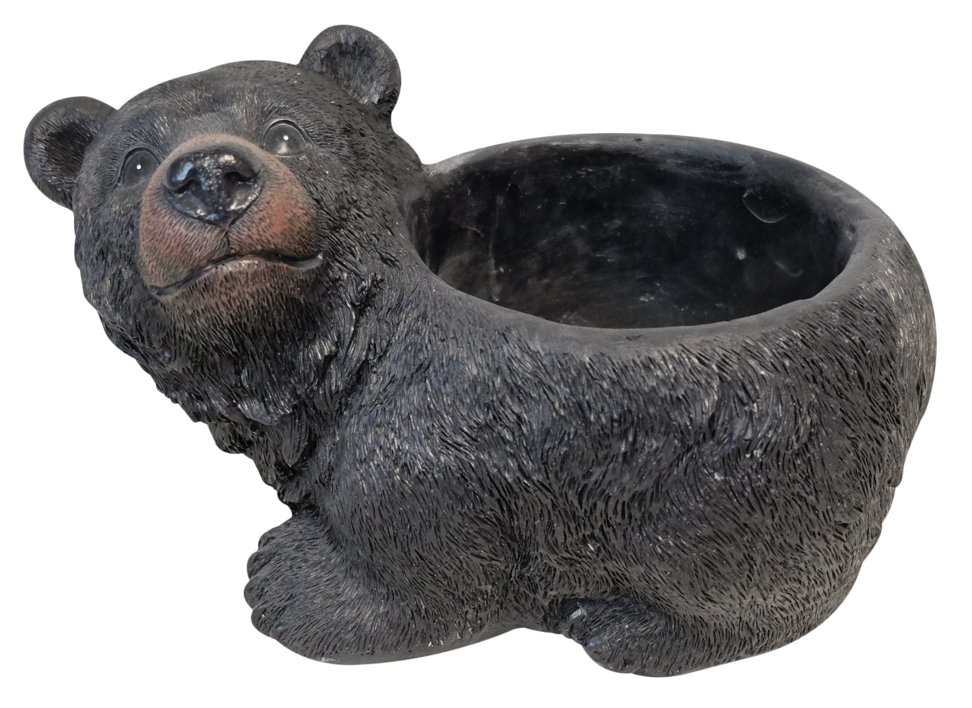 Millwood Pines Miko Polyresin Black Bear Decorative Planter Pot ...