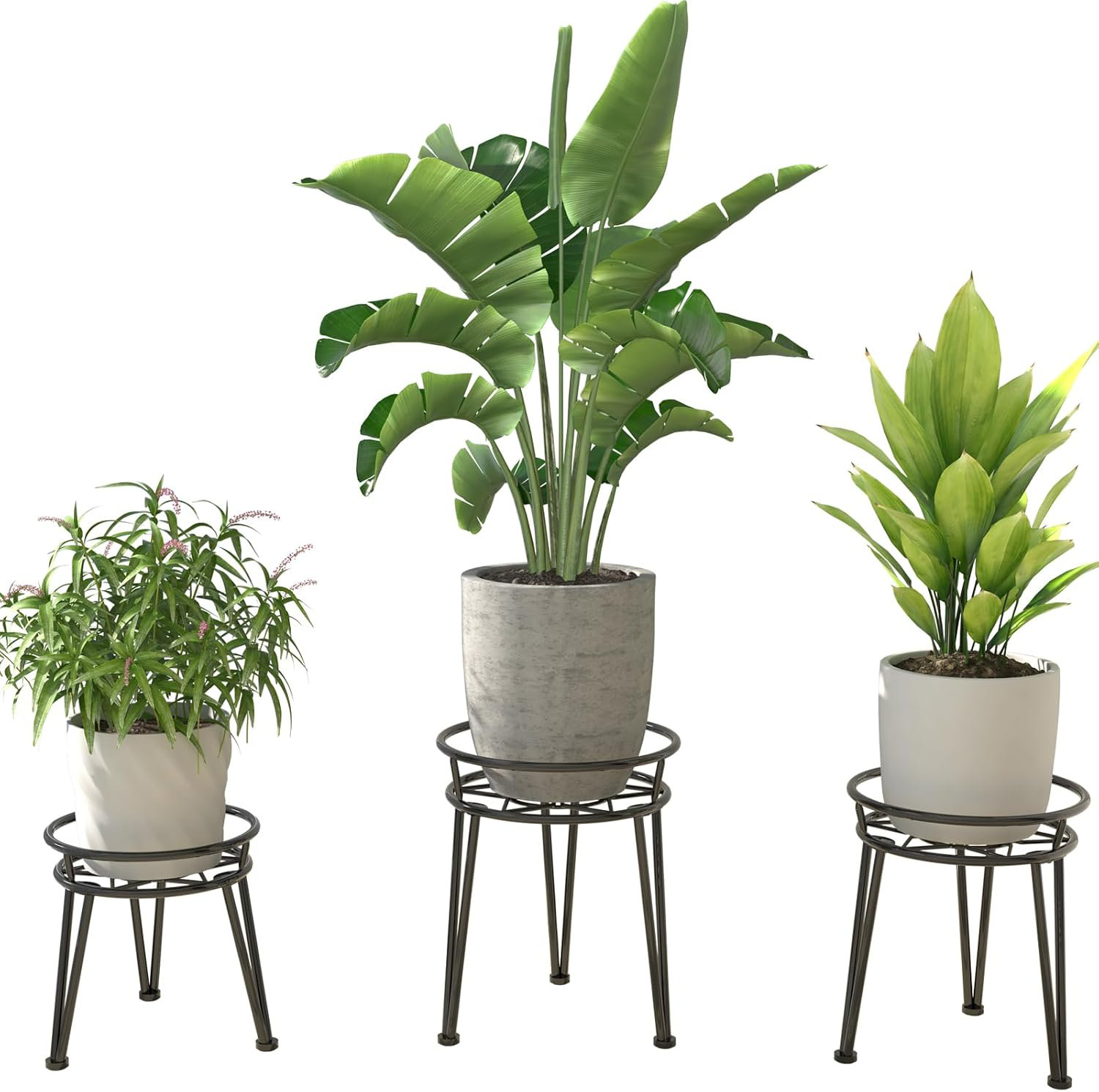 Latitude Run® 3 Pack Metal Plant Stands Outdoor Indoor, Rustproof Iron ...