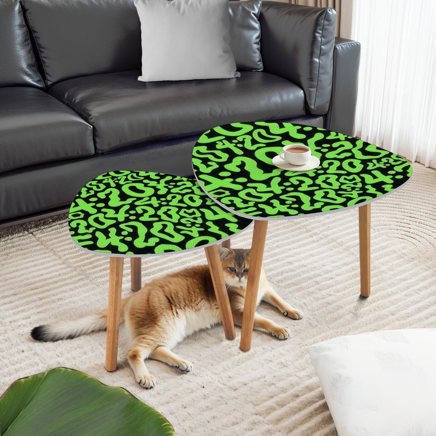 George Oliver Triangle Nesting Coffee Table Set of 2 Deformed wavy ...
