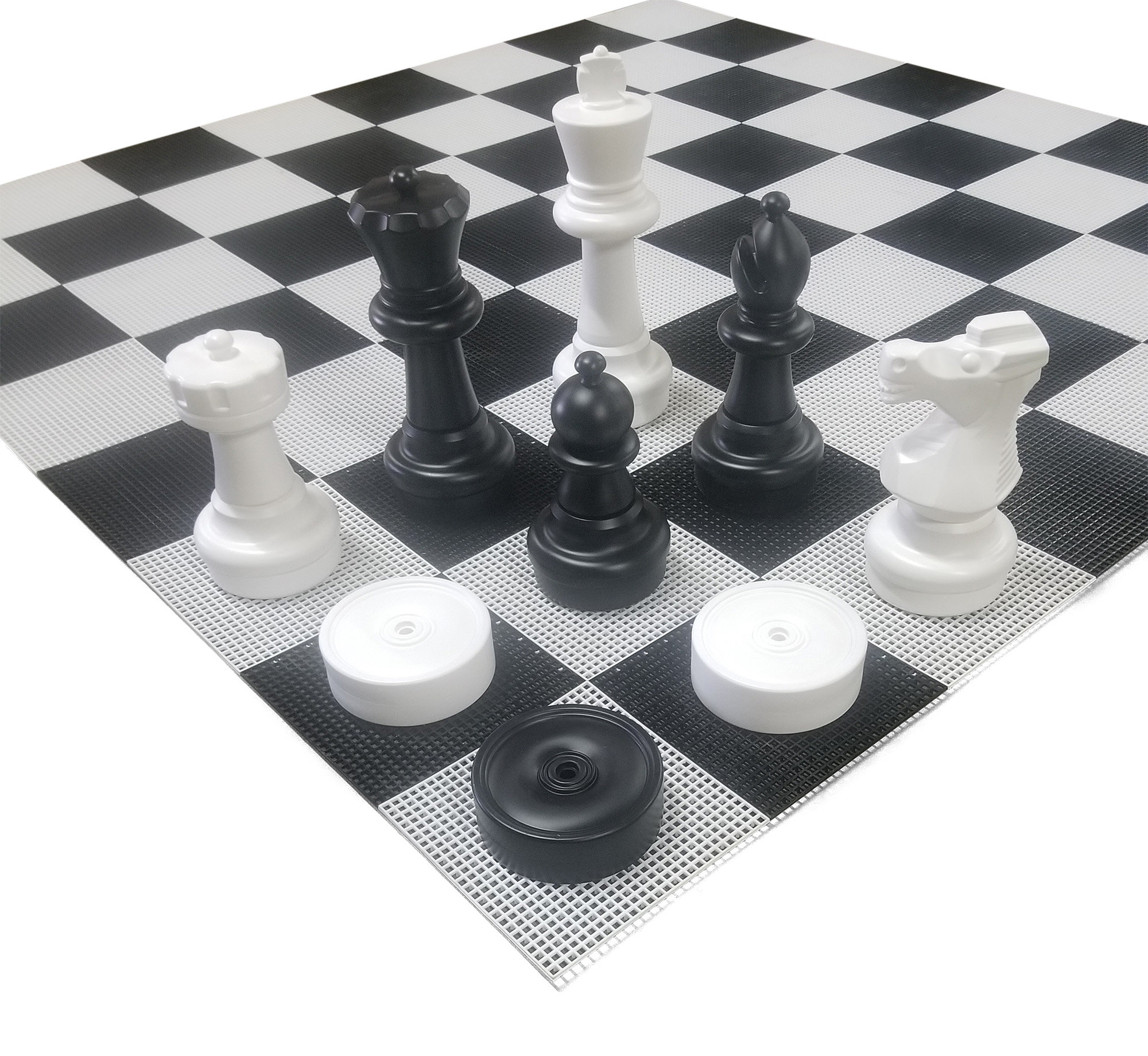 MegaChess 24" Tall Giant Chess Set with Checkers and Hard Plastic Board ...