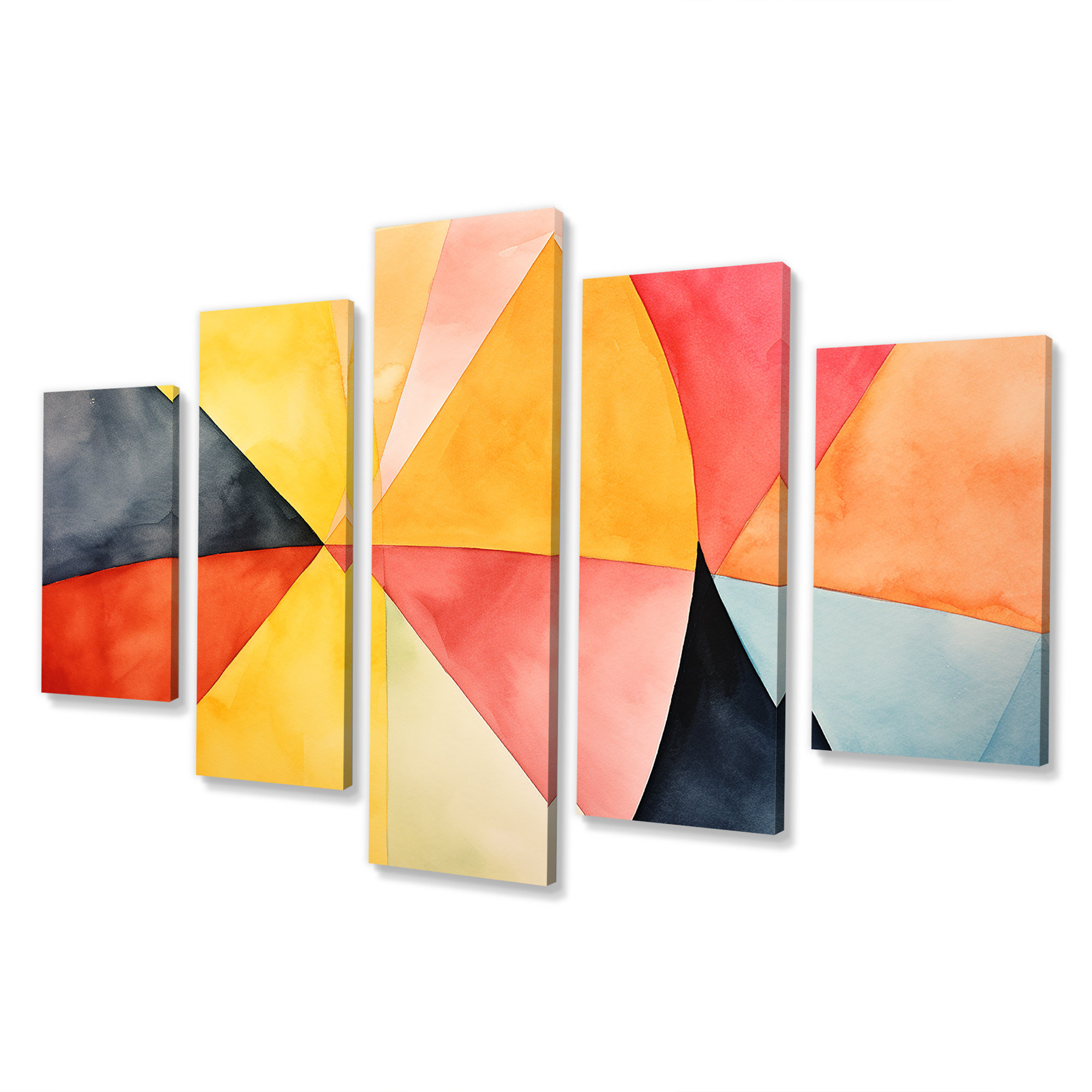 Ivy Bronx Geometric Soft Colors Tiles I - Abstract Geometric Multipanel ...