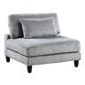 Everly Quinn 4 Sectional In Gray Corduroy, Solid Wood Legs, Soft ...