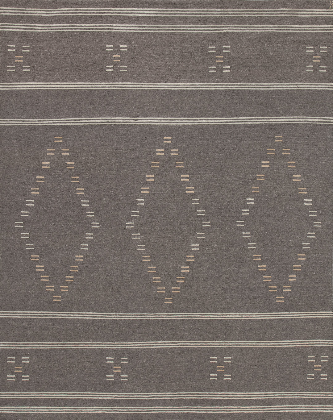New Moon Rugs Mesa Southwestern Hand-Knotted Wool Area Rug in Gray ...