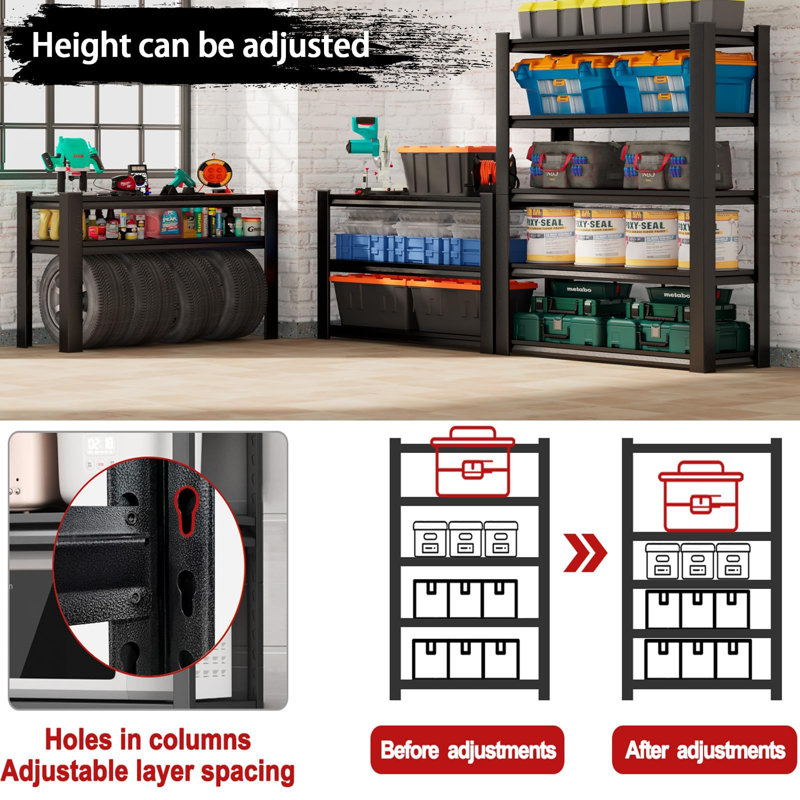 WFX Utility™ 5-tier Adjustable Heavy Duty Metal Shelving Unit for ...