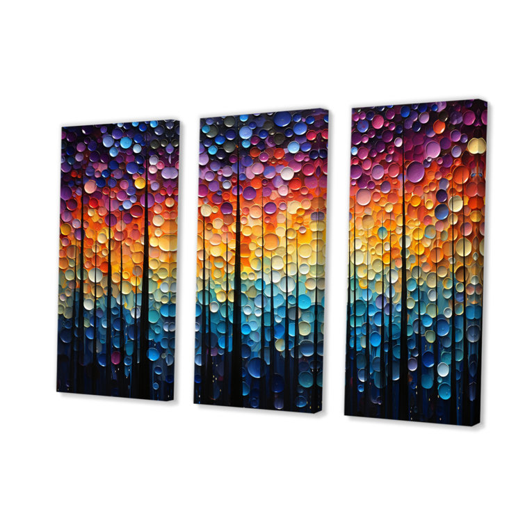Millwood Pines Hardedge Art Sublime Tree Symmetry II On Canvas 3 Pieces ...