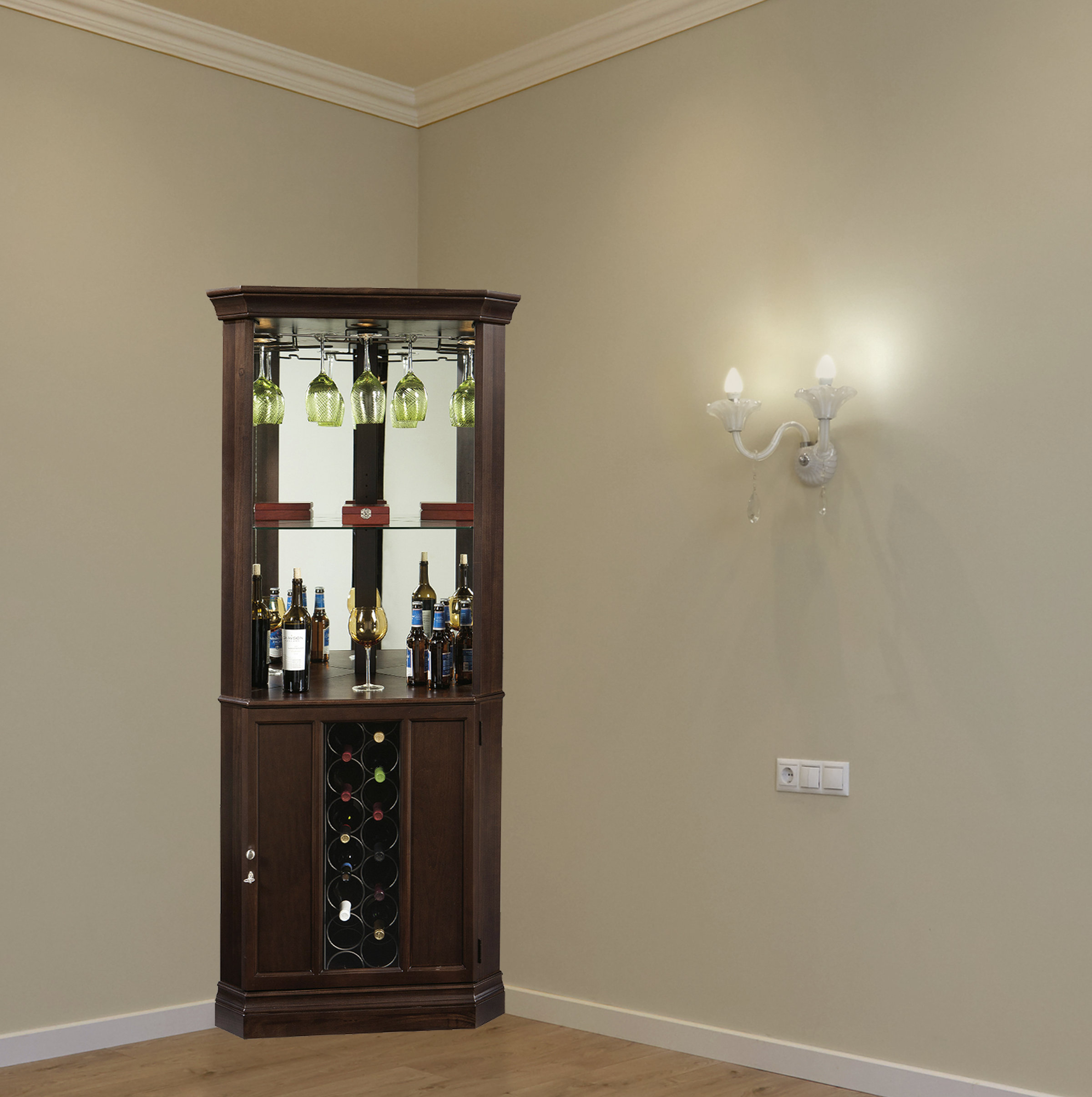 Darby Home Co Piedmont III Corner Wine Cabinet & Reviews | Wayfair