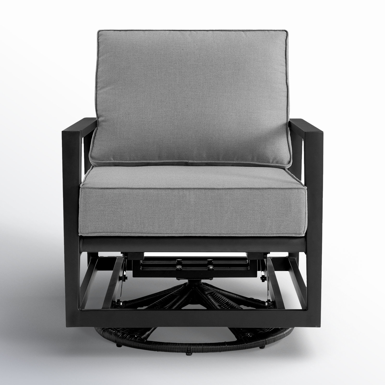 Joss & Main Cheilon Black Aluminum Outdoor Swivel Glider Chair With ...