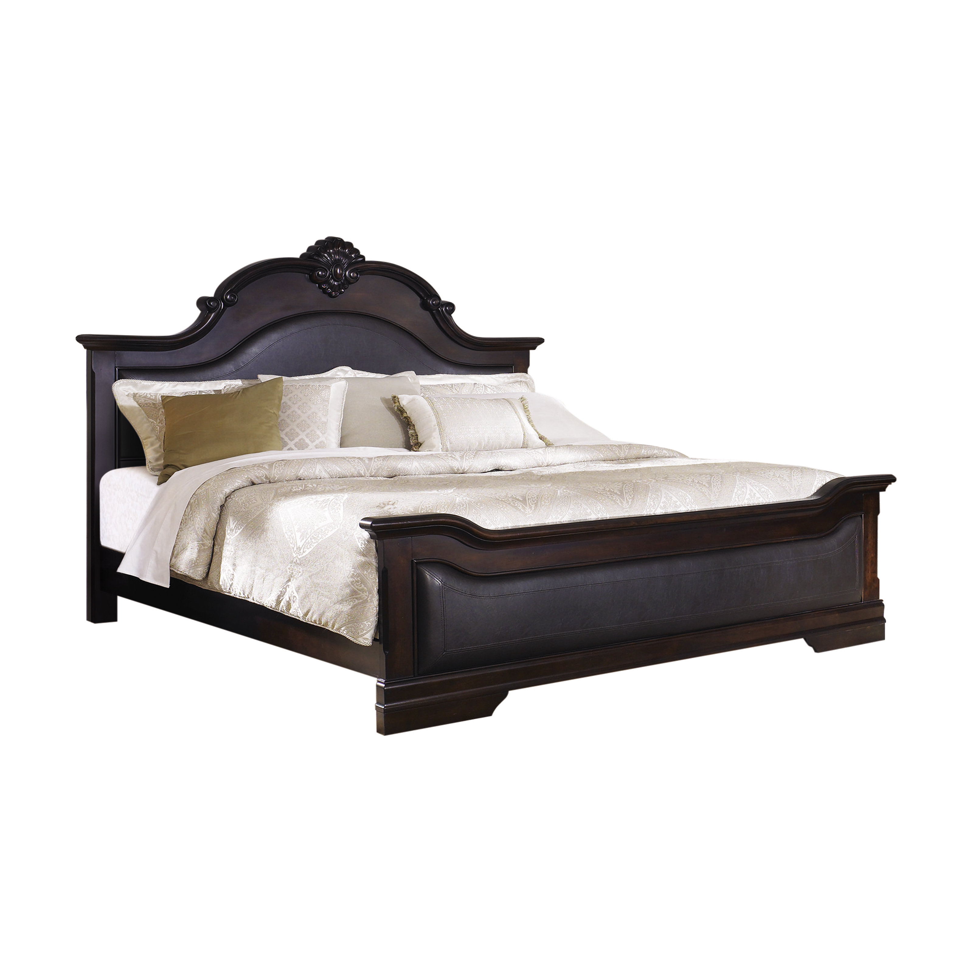World Menagerie Shetye Vegan Leather Standard Bed in Cappuccino and ...