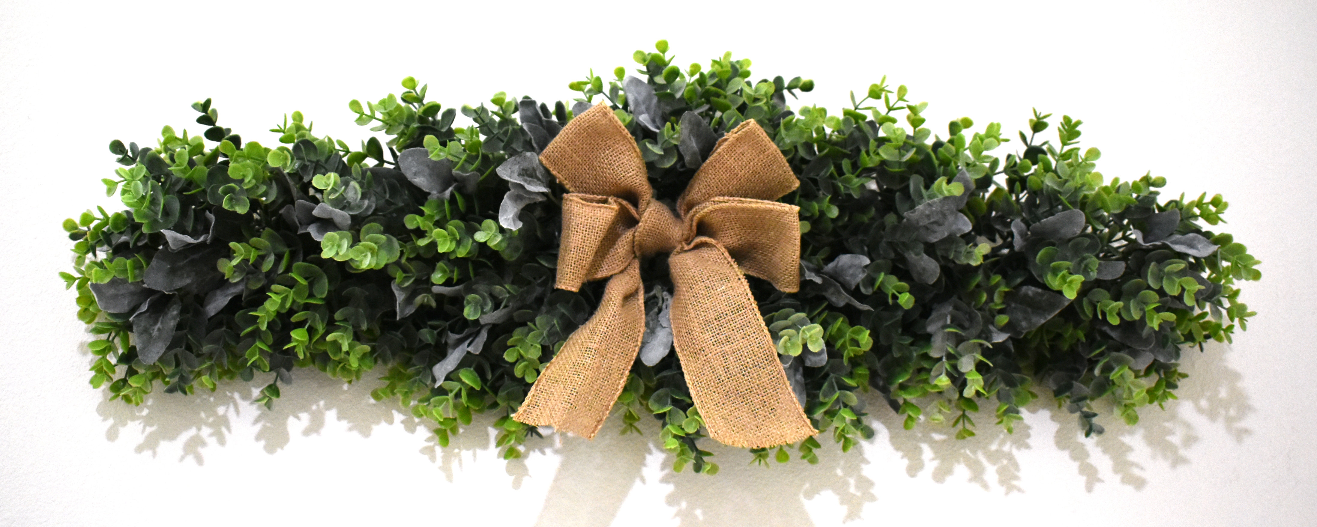 Primrue 32" Boxwood Lam's Ear Swag With Burlap Ribbon | Wayfair