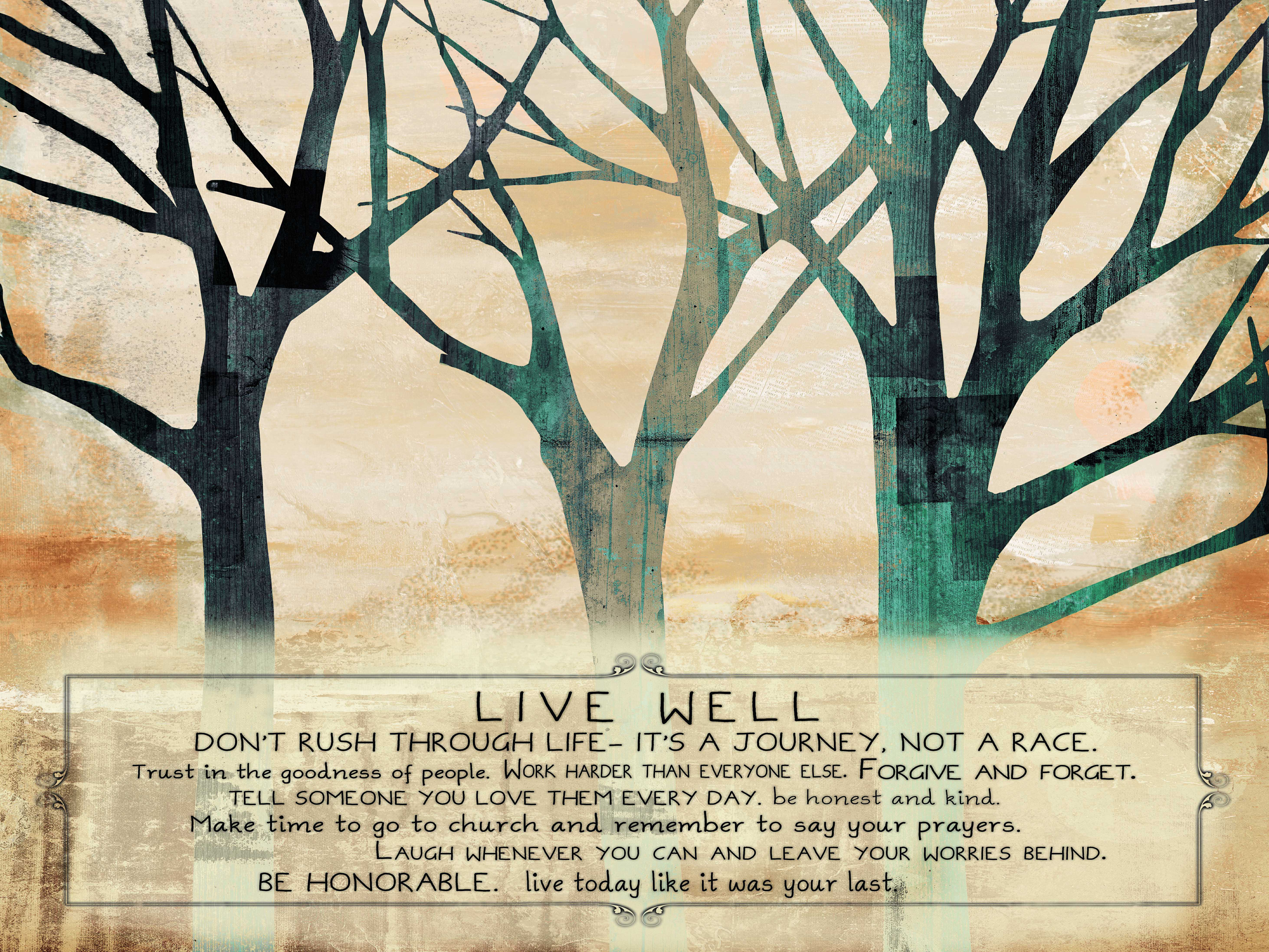 Trinx Live Well Trees 2 - Wrapped Canvas Textual Art | Wayfair