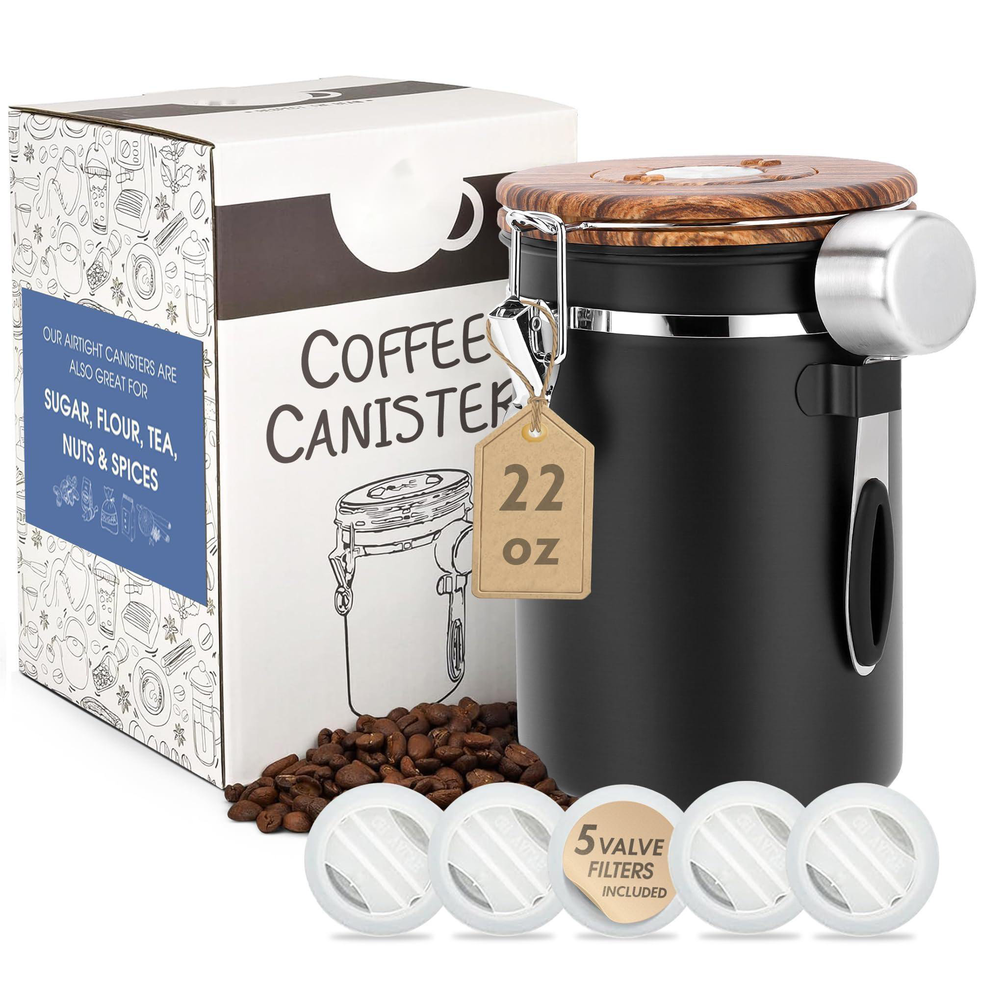 FEIYAN Coffee Grounds And Beans Container Canister With Date Tracker ...