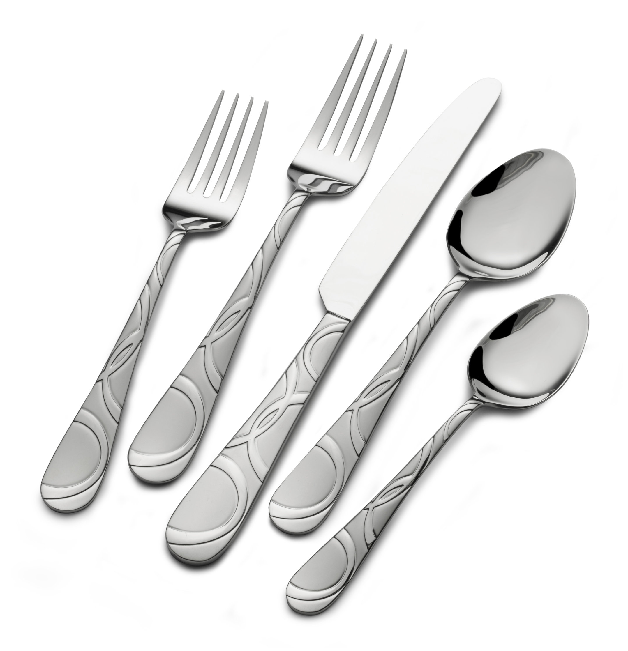 International Silver Garland Frost 20-Piece Stainless Steel Flatware ...