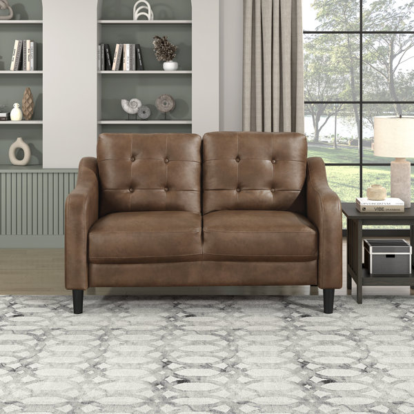 17 Stories Ronneisha 54.5" Tufted Polished Microfiber Track Arm ...