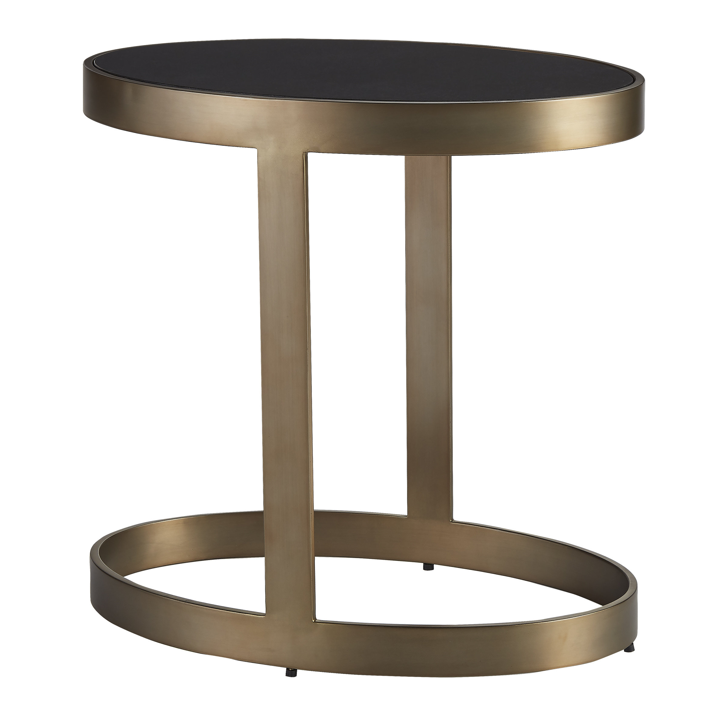 Everly Quinn Ellipse Accent Table Antique Gold - Wayfair Canada