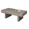 Benjara Lezy Coffee Table, 52 Inch, Gray Oak Wood Top, Double Pedestal ...