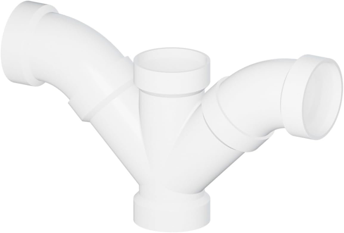 Supply Giant 3 in. PVC DWV Double Combination Wye & 1/8 Bend 45° Elbow ...