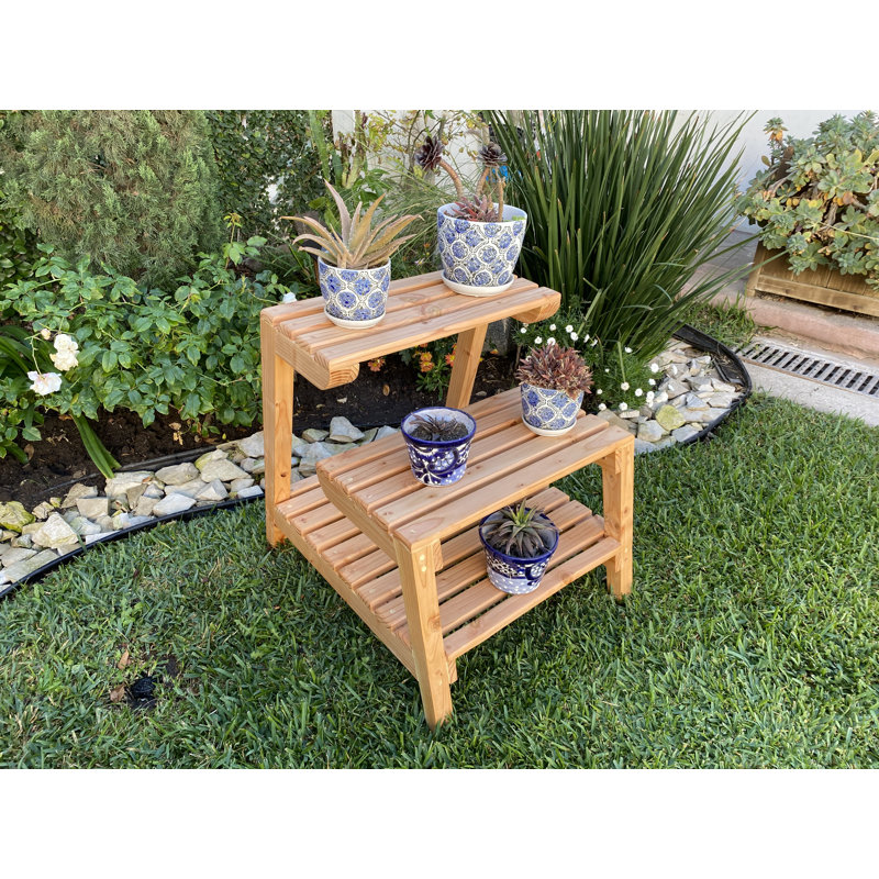 Best Redwood Solid Wood Plant Stand | Wayfair