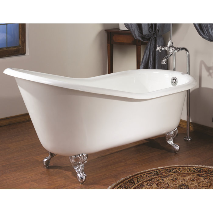 Rosdorf Park Javione 54'' x 30'' Freestanding Soaking Cast Iron Bathtub ...