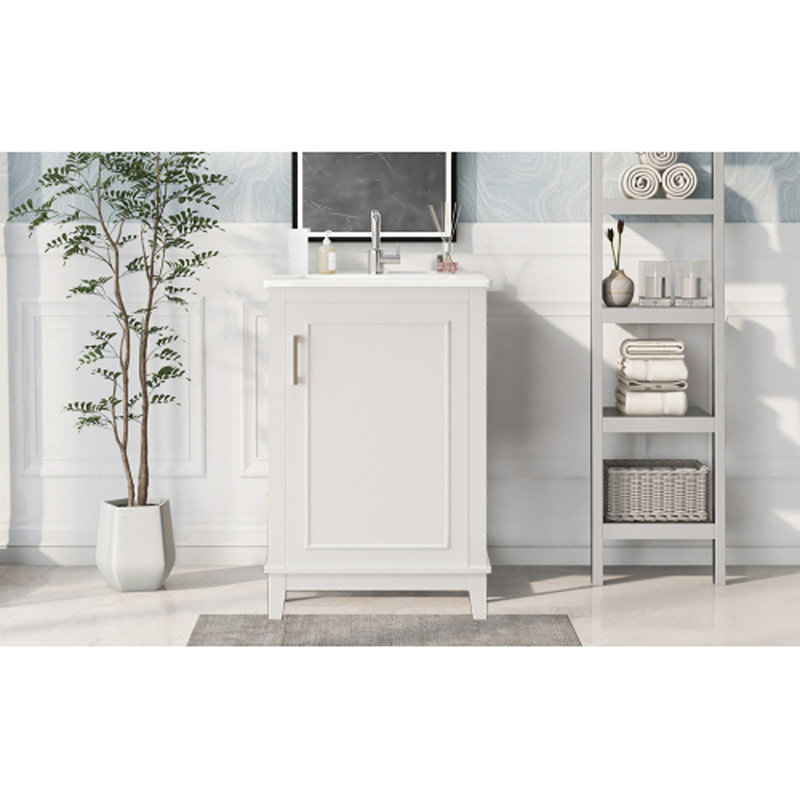 Winston Porter 20 inch Bathroom Vanity with Ceramic Basin and Ample ...