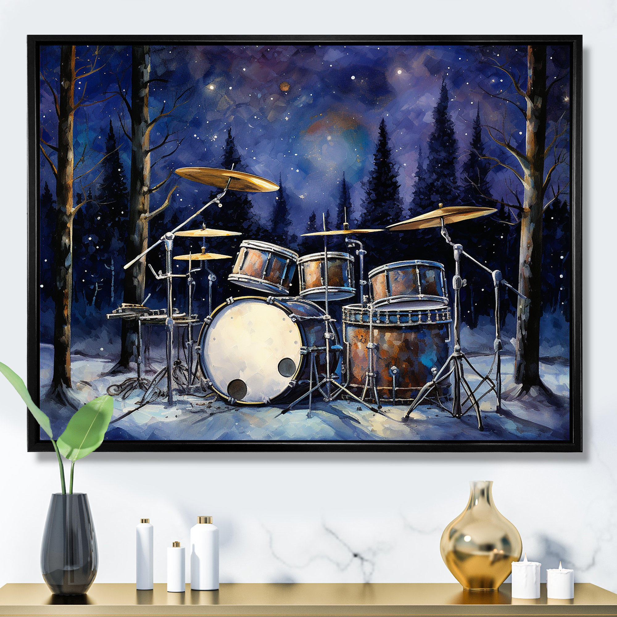 Design Art Music Drums In Winter I - Music Wall Art Prints | Wayfair