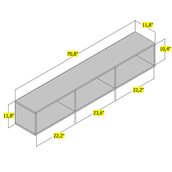 Millwood Pines Ondina Modern Floating Tv Stand Up to 80'' TV's Wall ...