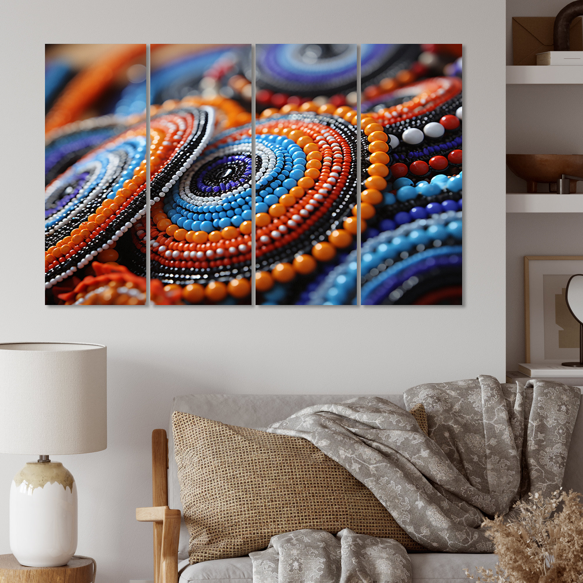 DesignArt African Tribes Samburu Beadwork II On Canvas 4 Pieces Print ...