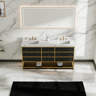 Everly Quinn 72" Luxury Double Bathroom Vanity With Engineered Stone ...