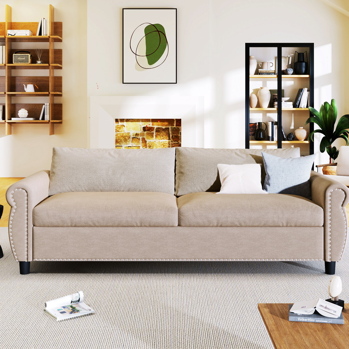 Red Barrel Studio® Comfy Couch, Comfortable Sofa, 2-In-1 Sofa Bed Sleeper, Modern Sofa, Elegant ...