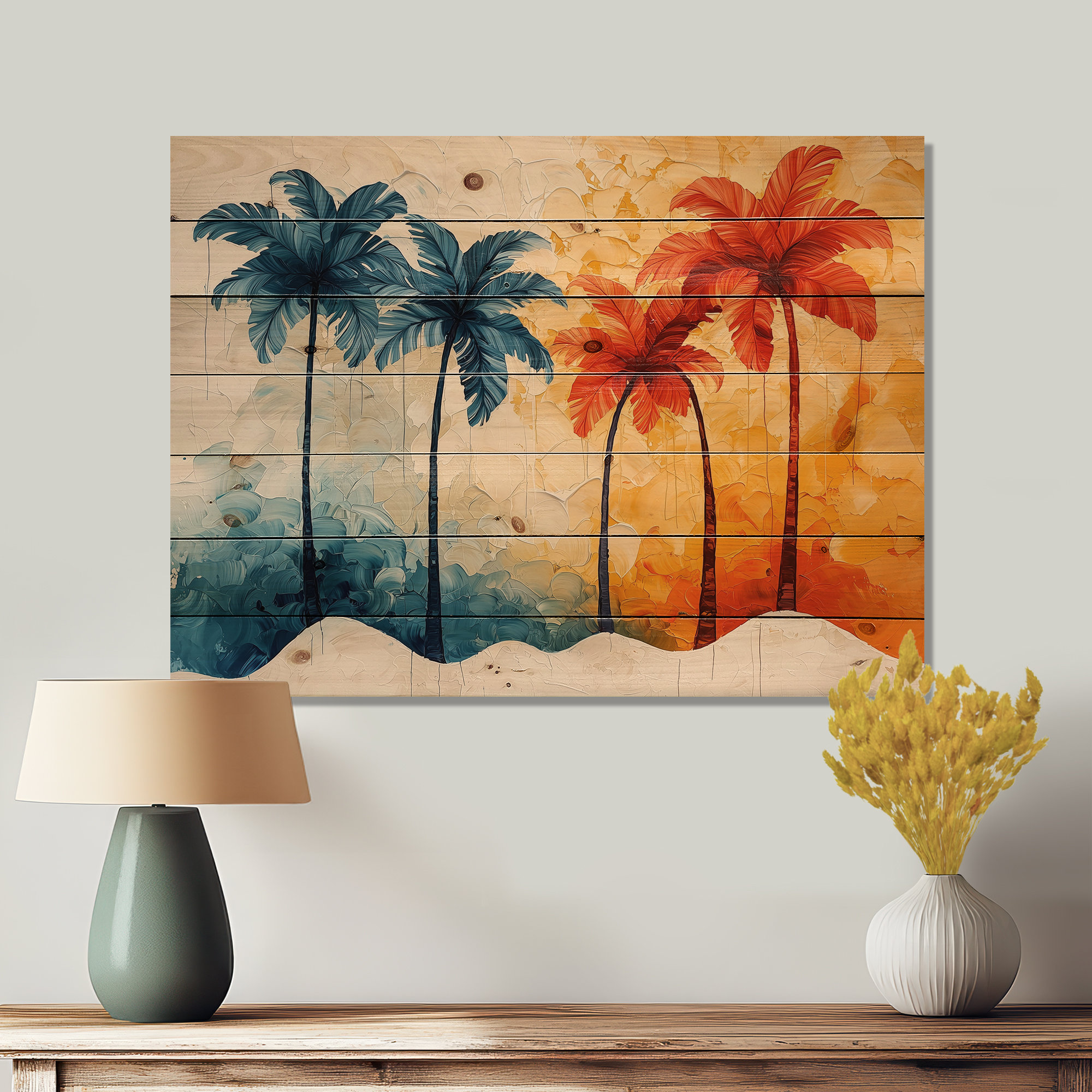 Bay Isle Home™ Desert Blossom Of Sunrise Colors Plam Trees II - Palms ...