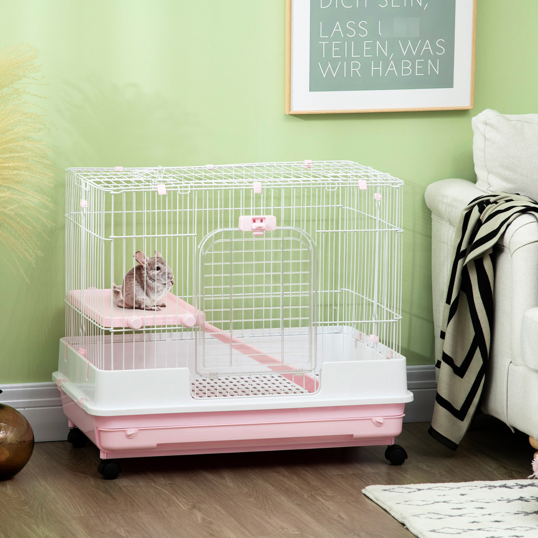 Hokku Designs 2-level Pet Cage With Wheels And Large Inner Space ...