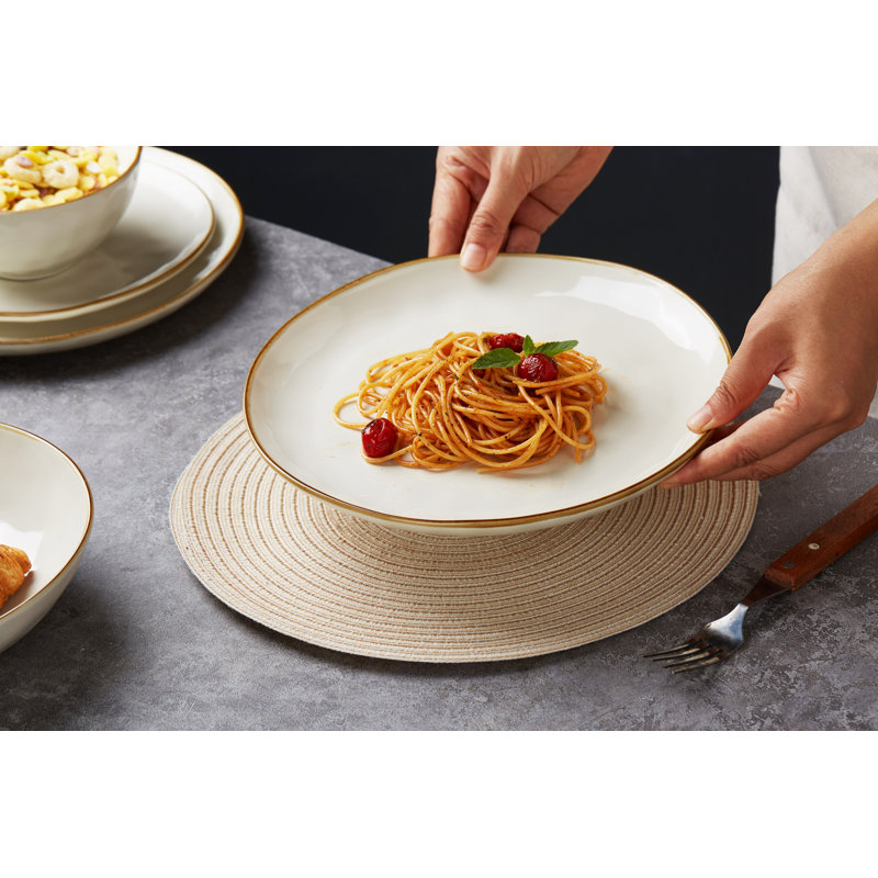 Famiware 18-Piece Dinnerware Sets, Stoneware Dish Set (Set of 6 ...