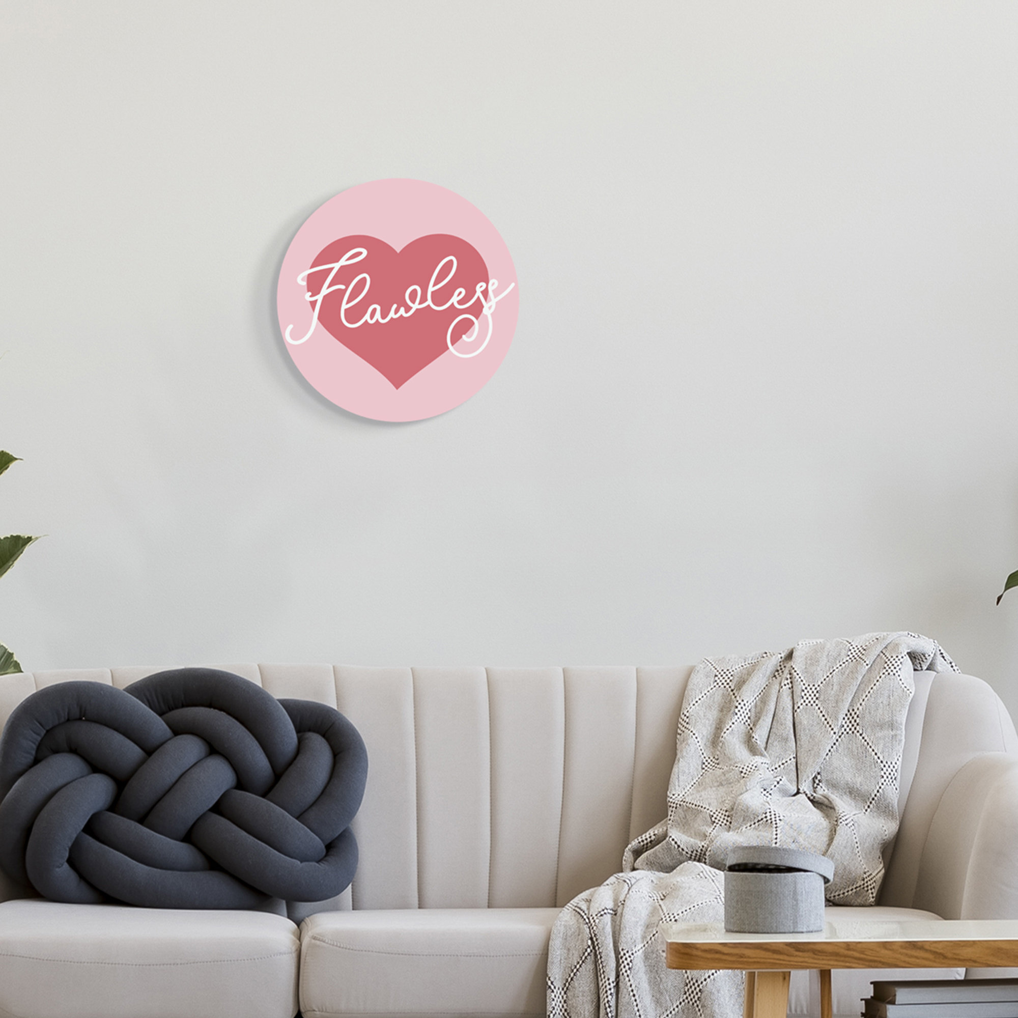 Stupell Industries Pastel Pink Flawless Adorable Cursive Script Heart ...