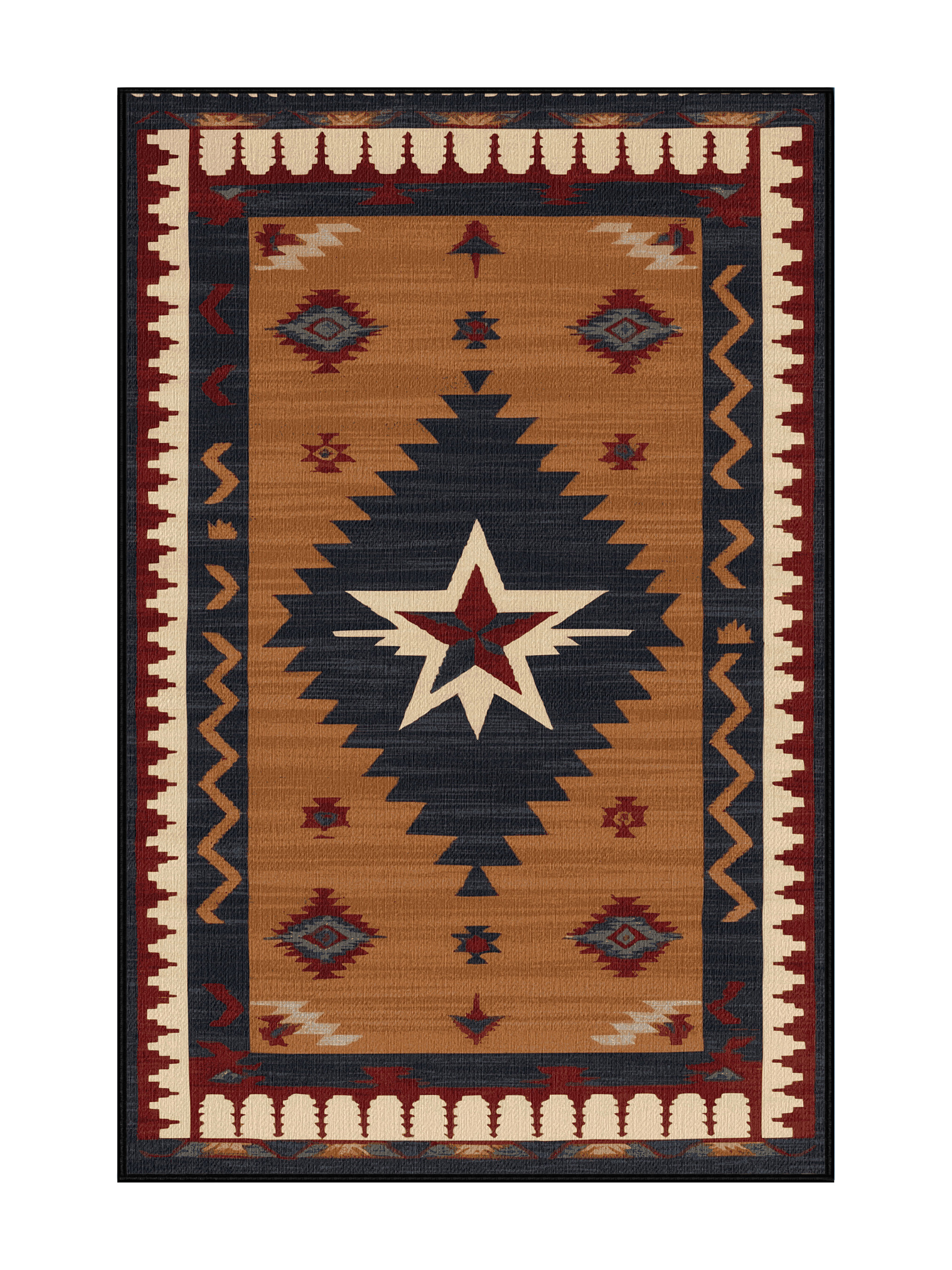 Dakota Fields Washable Texas Lone Star Southwestern Area Rug | Wayfair