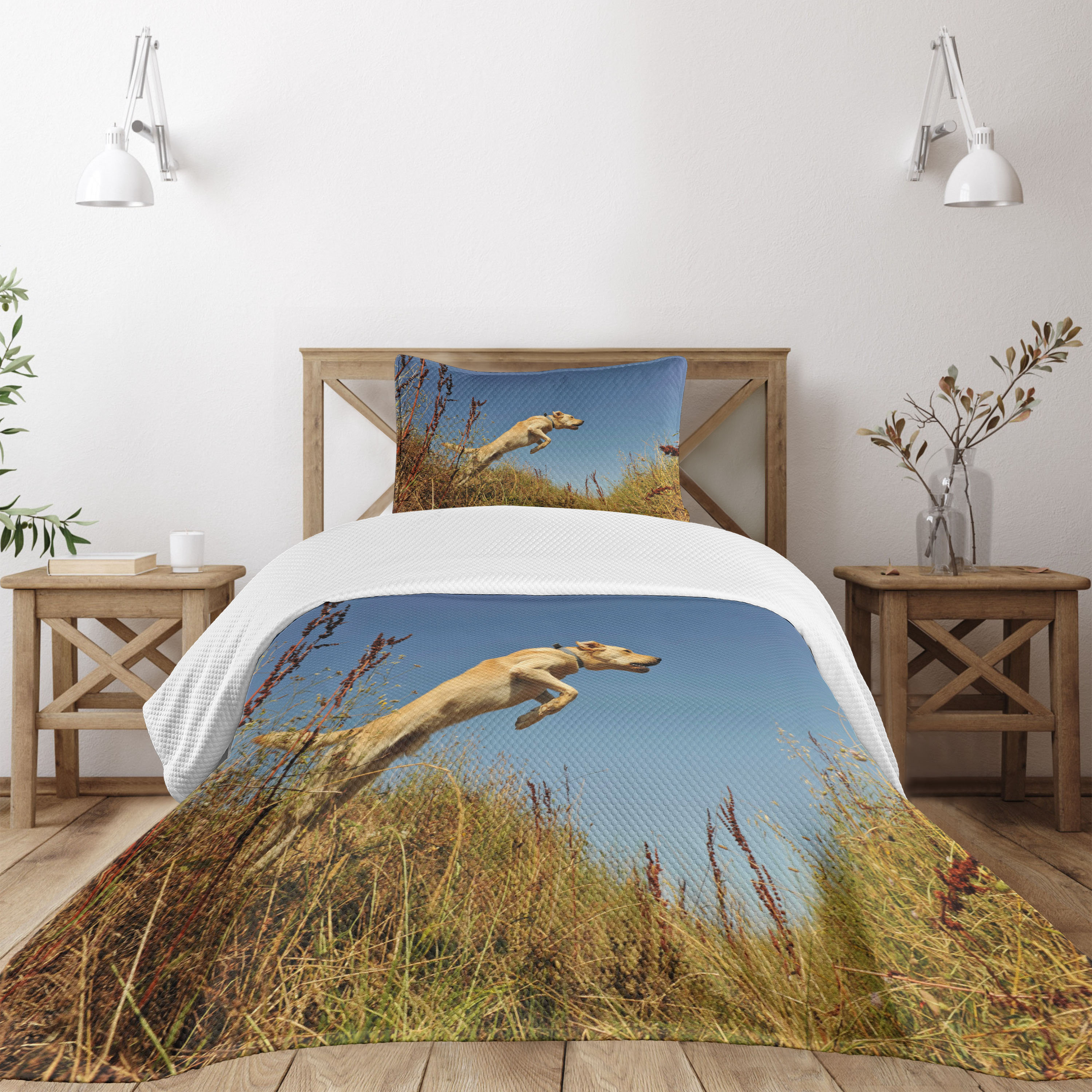 Ambesonne Hunting Bedspread Purebred Labrador Multicolor | Wayfair