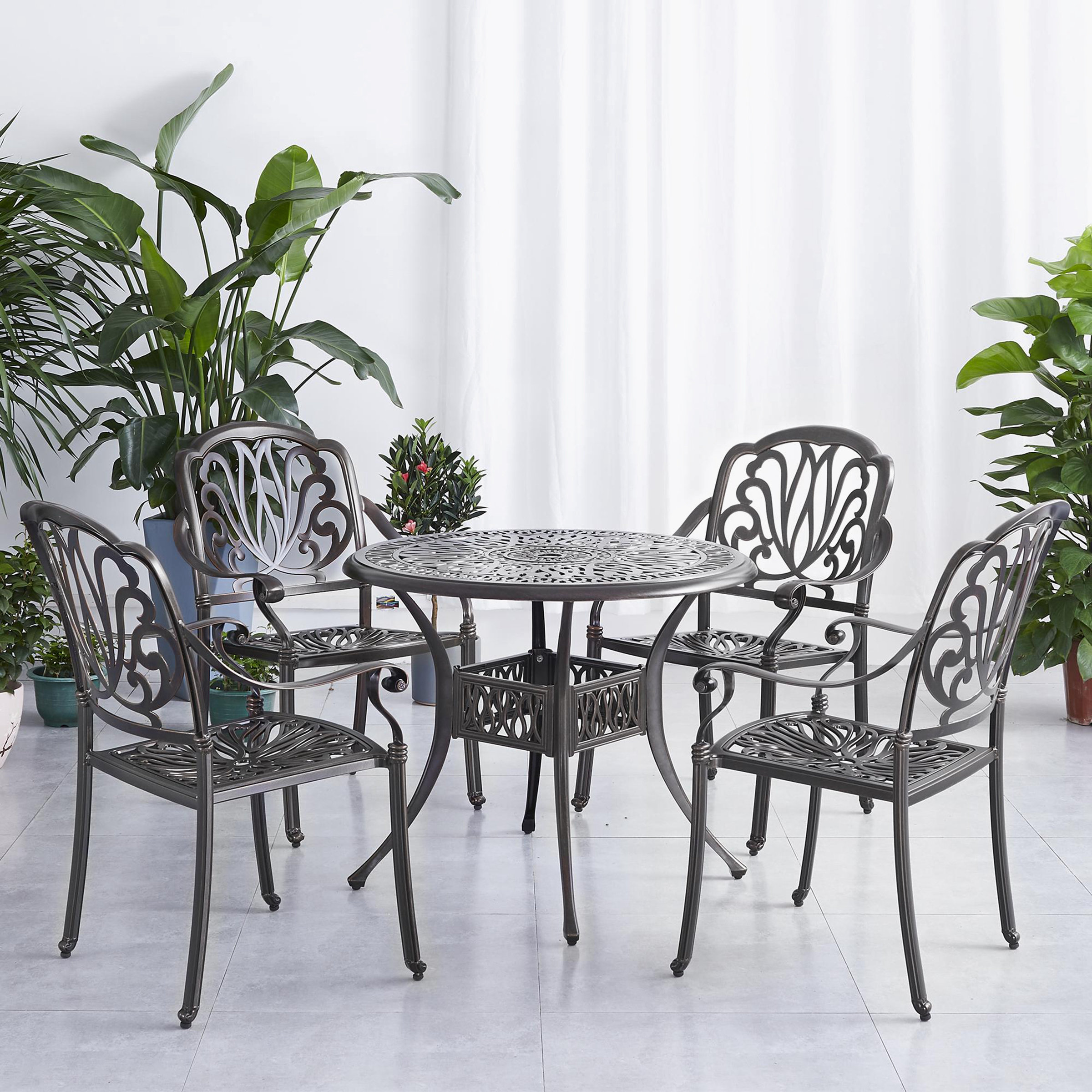 Astoria Grand Sion Metal 4 - Person Seating Group | Wayfair