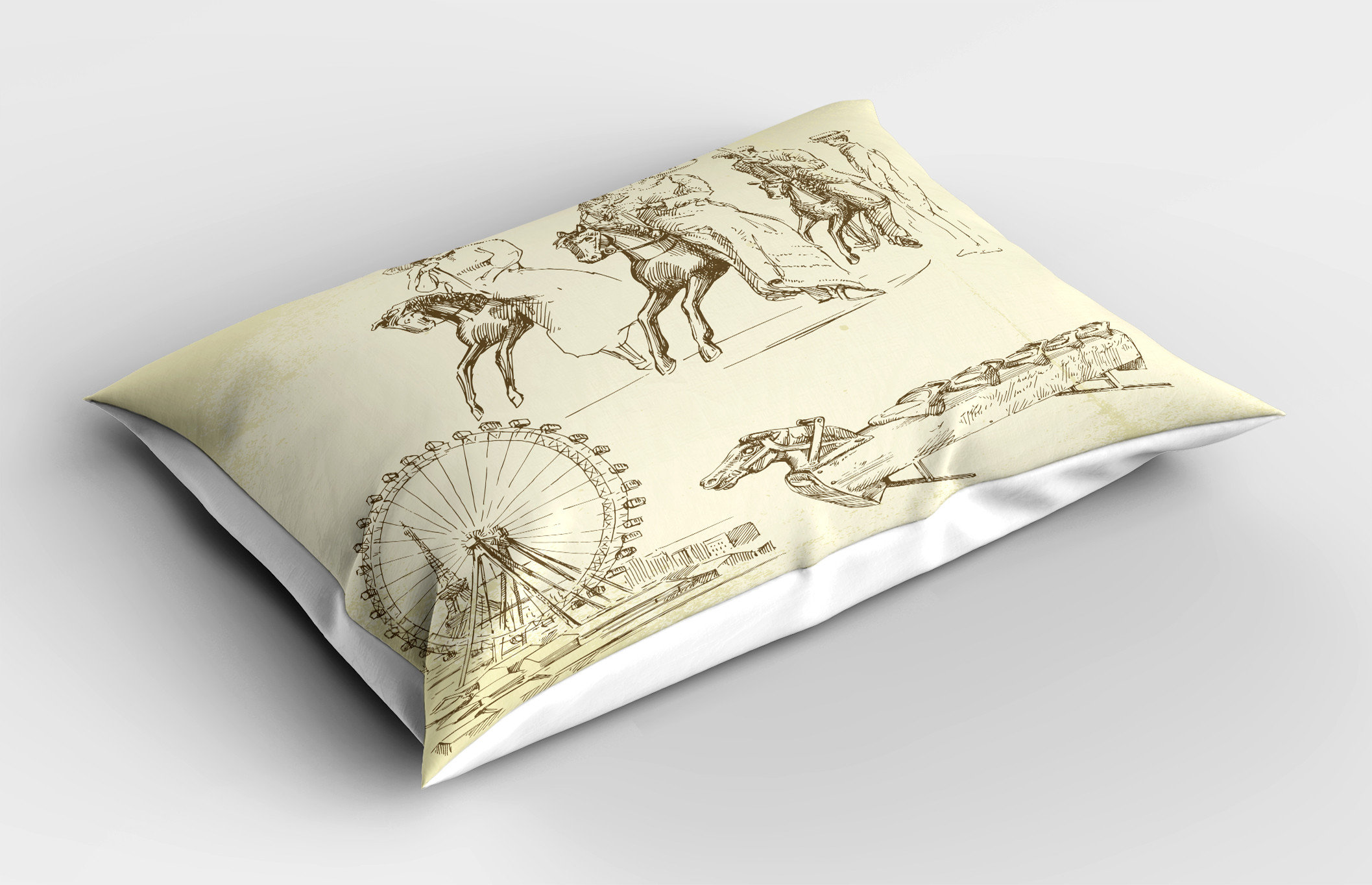 Ambesonne Vintage Woman Pillow Sham 2 Pack Merry Go Round Brown and ...