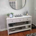 Lark Manor™ Nibbi 47" Console Table with Wood Frame and Legs, 3 Drawers ...