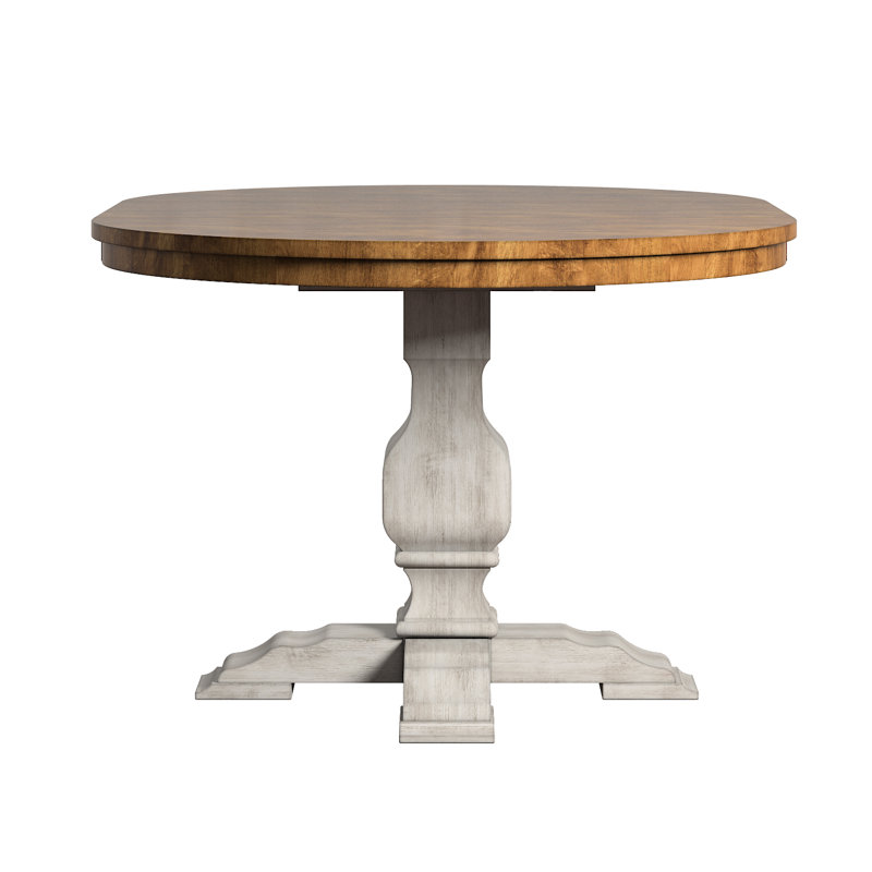 Three Posts™ Fortville Extendable Oval Solid Wood Dining Table ...