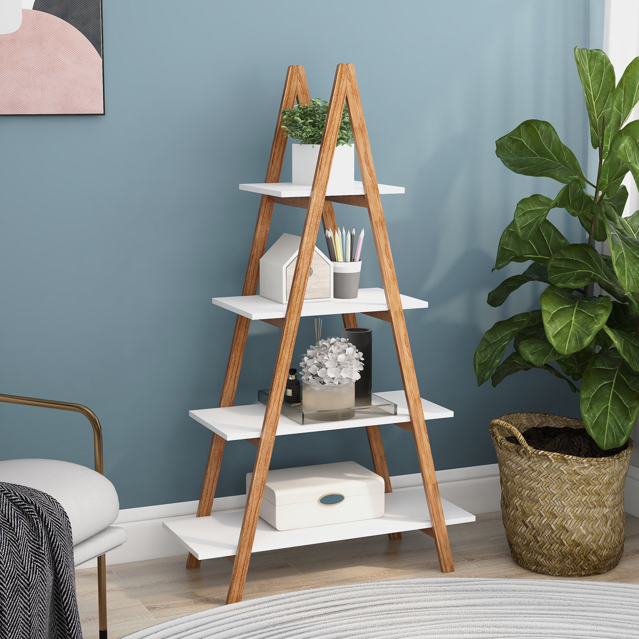 George Oliver "A" Frame Ladder Display Bookshelf - Wayfair Canada
