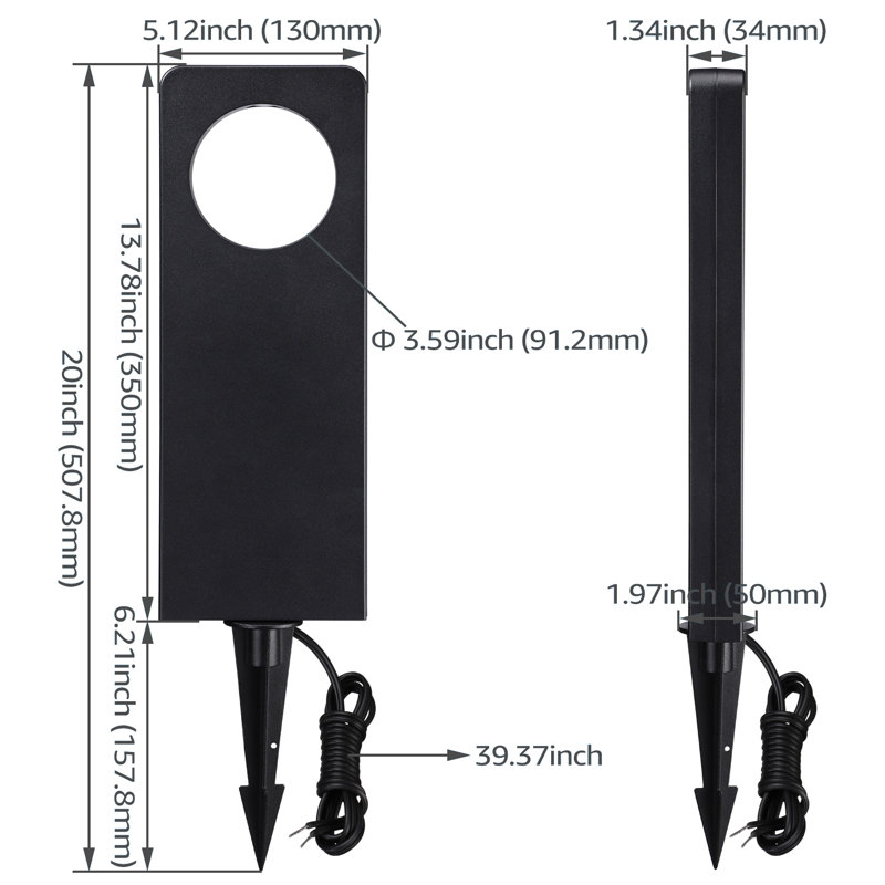 LEDVANS Black Integrated LED Metal Pathway Light | Wayfair