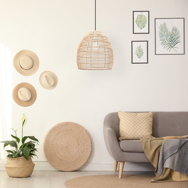Bay Isle Home 30cm H x 30cm W Bamboo/Rattan Bell Pendant Shade ( Screw ...