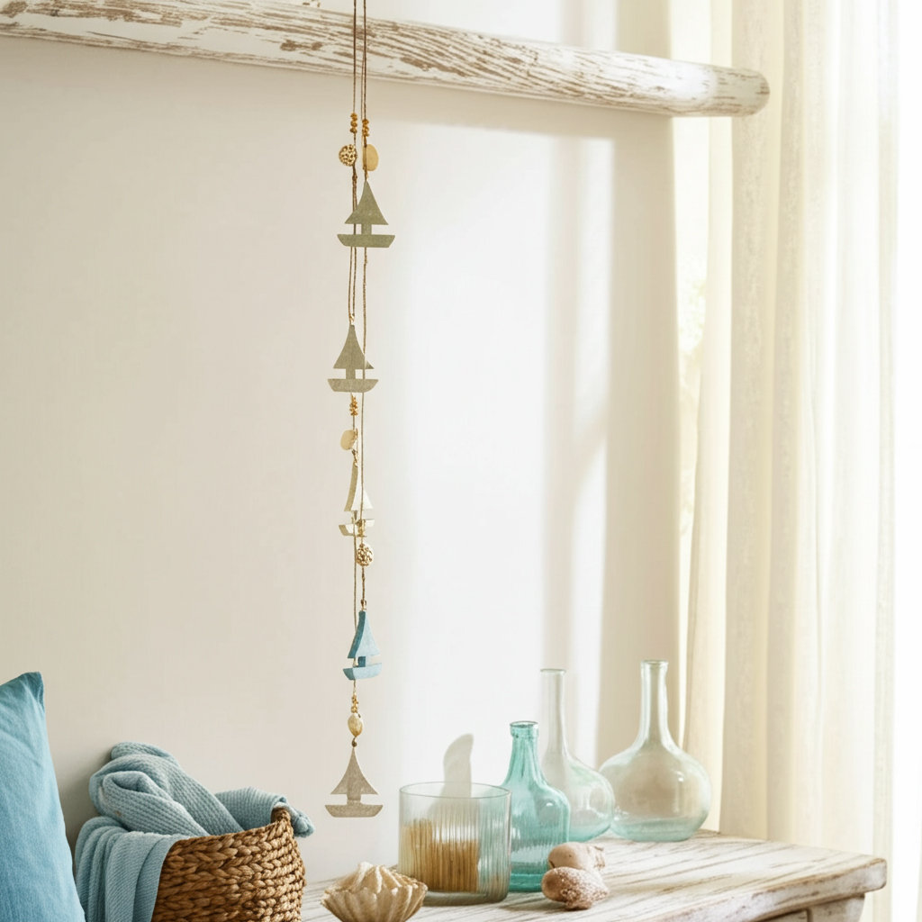 Breakwater Bay Wood Bead Garland with Carved Sailboats and Natural ...