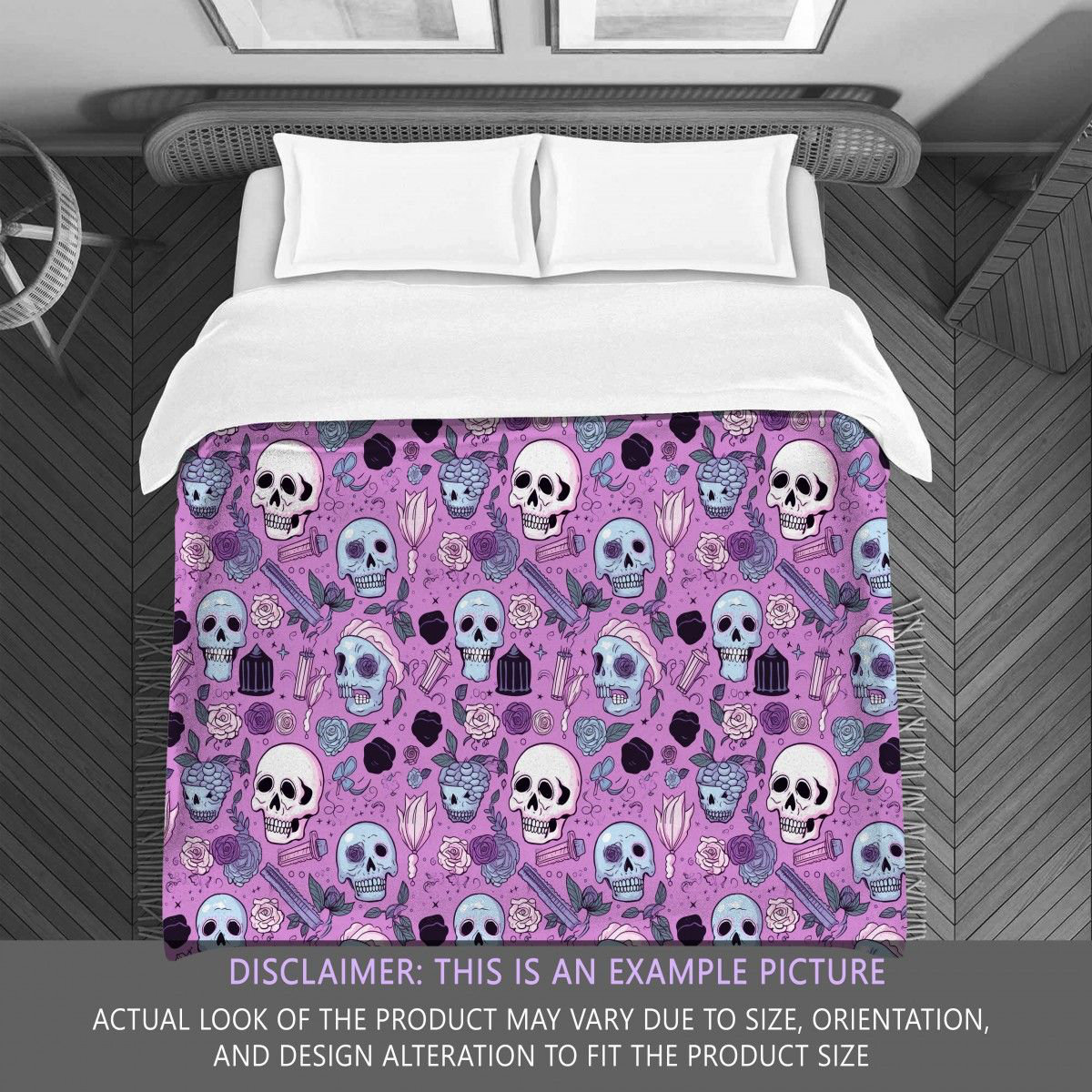 VisionDecor Emo Bedding Skull Comforter Purple - Wayfair Canada