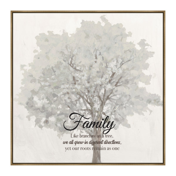 Red Barrel Studio® Family Tree Framed Embellished Canvas by Art Brand ...