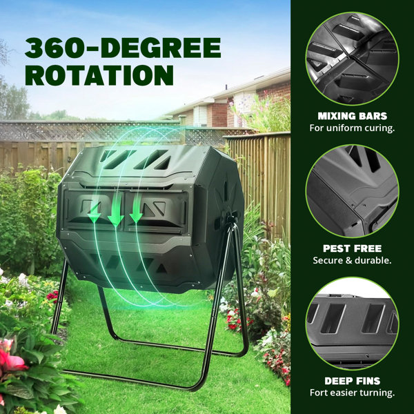 Simply Bio 42 Gal. (5.65 cu. ft) All-Season Heavy-Duty Outdoor Dual ...