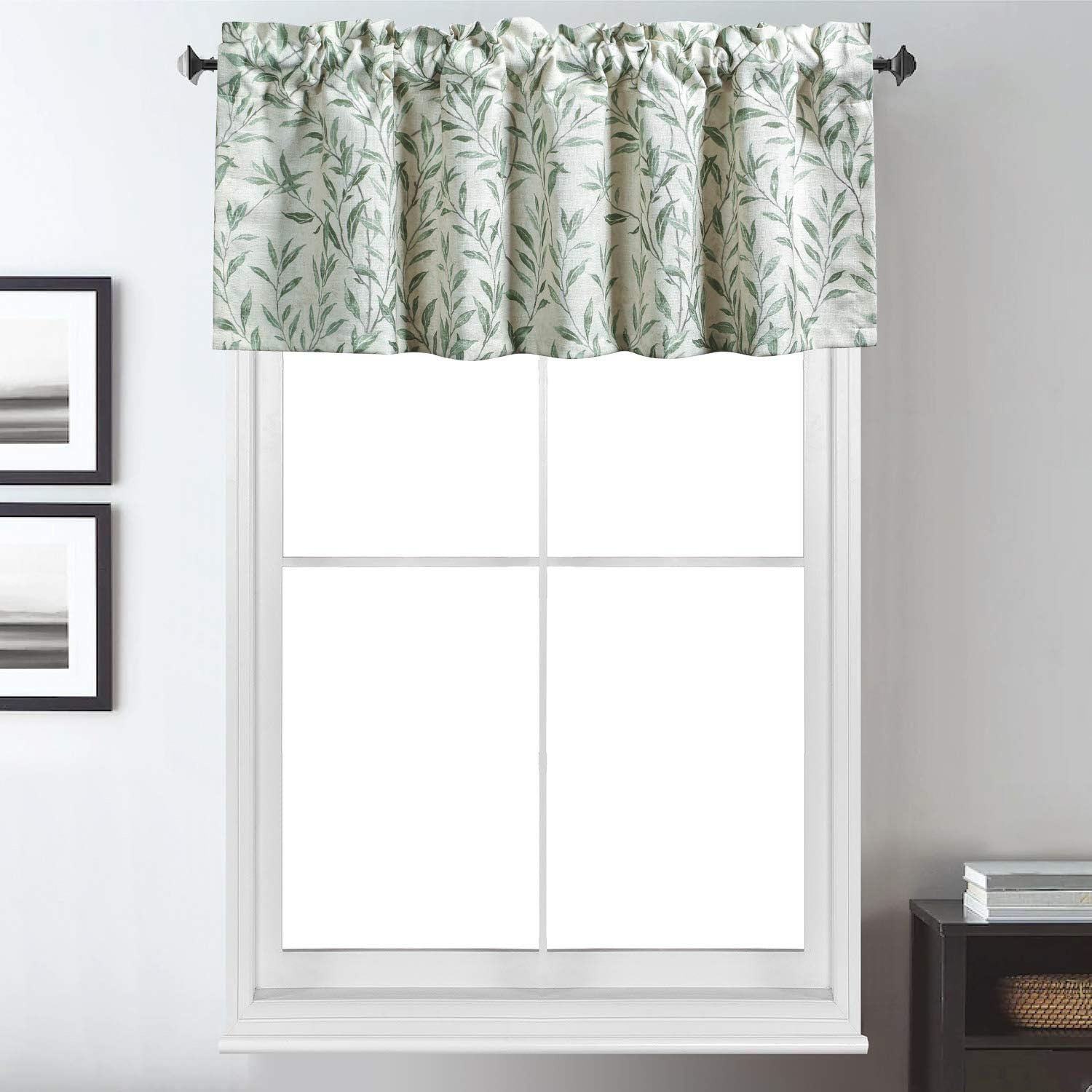 RAPTIZ Curtain Valances Leaves Meticulous Printed Window Curtains For ...