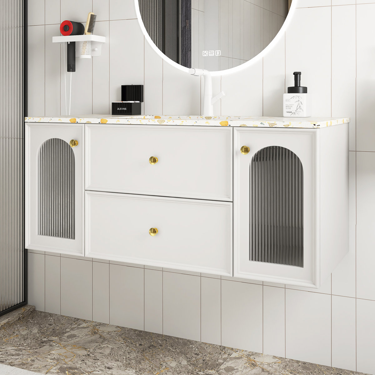 Mercer41 Eugonda 48'' Single Bathroom Vanity with Terrazzo Top | Wayfair