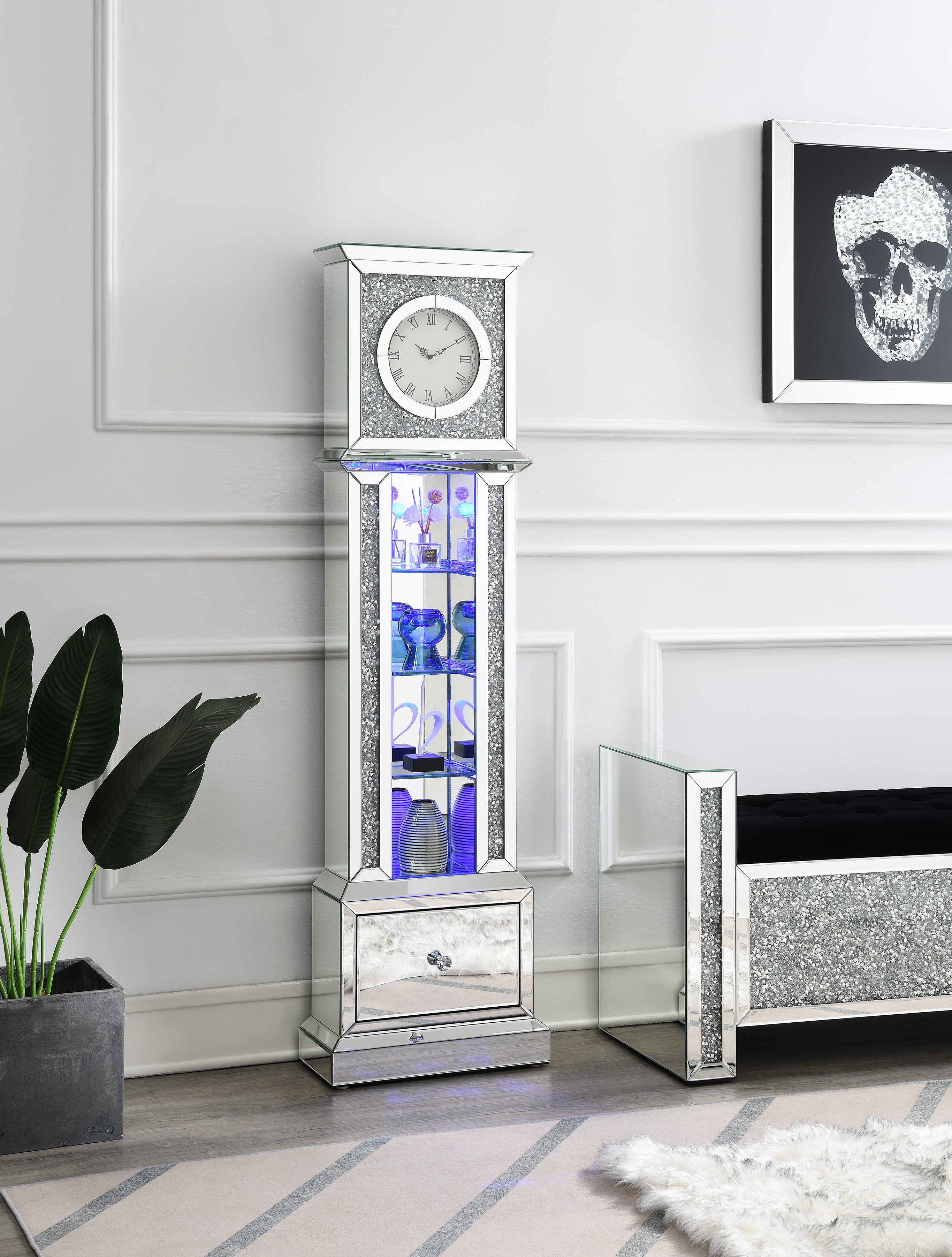 Mercer41 63'' H Glass Grandfather Clock | Wayfair